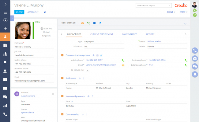 Unified customer database | Creatio Unified customer database | Creatio